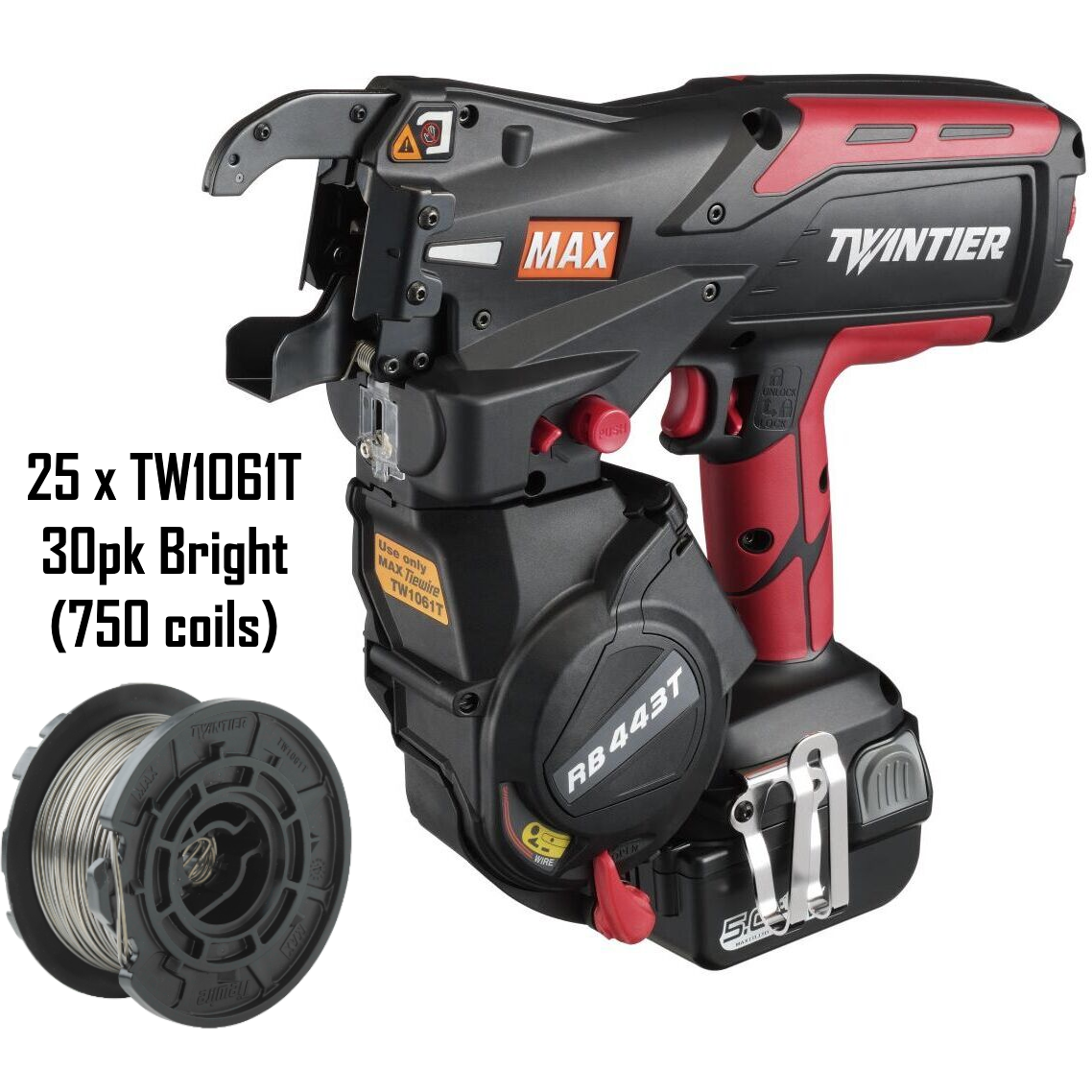 MAX Rebar Tier RB443T + 2x5Ah + 25x30xTW1061T Pallet Bundle – Concrete ...